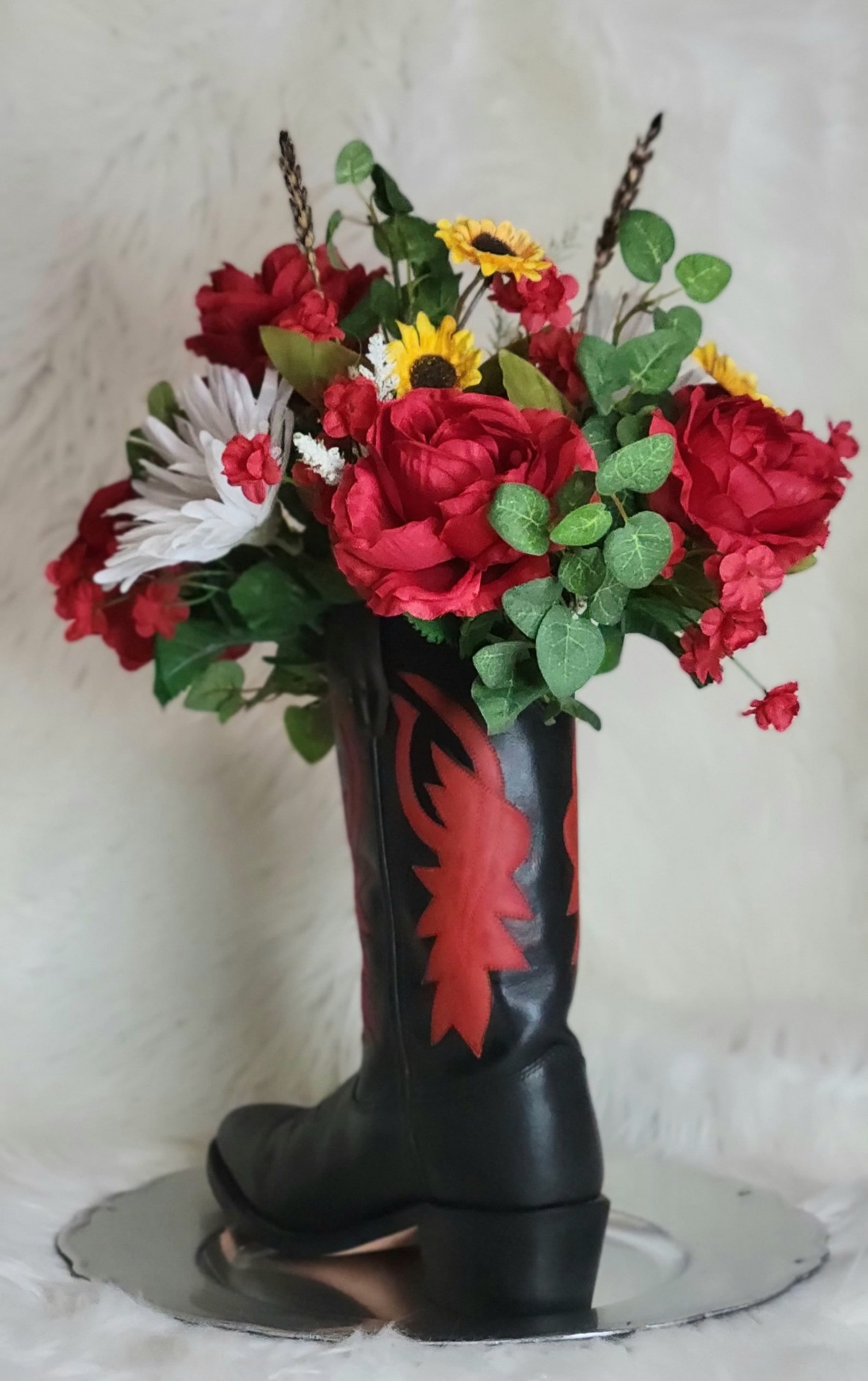 Cowboy Boot Flower Arrangement, Cowboy Centerpiece, Cowboy Party ...