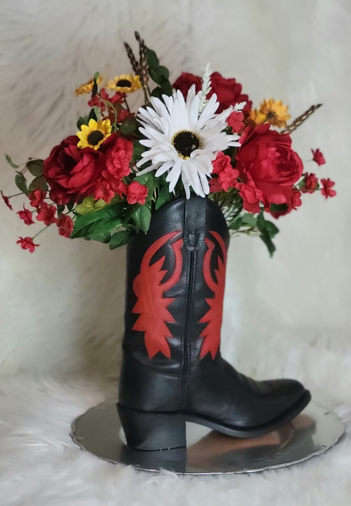Cowboy Boot Flower Arrangement, Cowboy Centerpiece, Cowboy Party ...