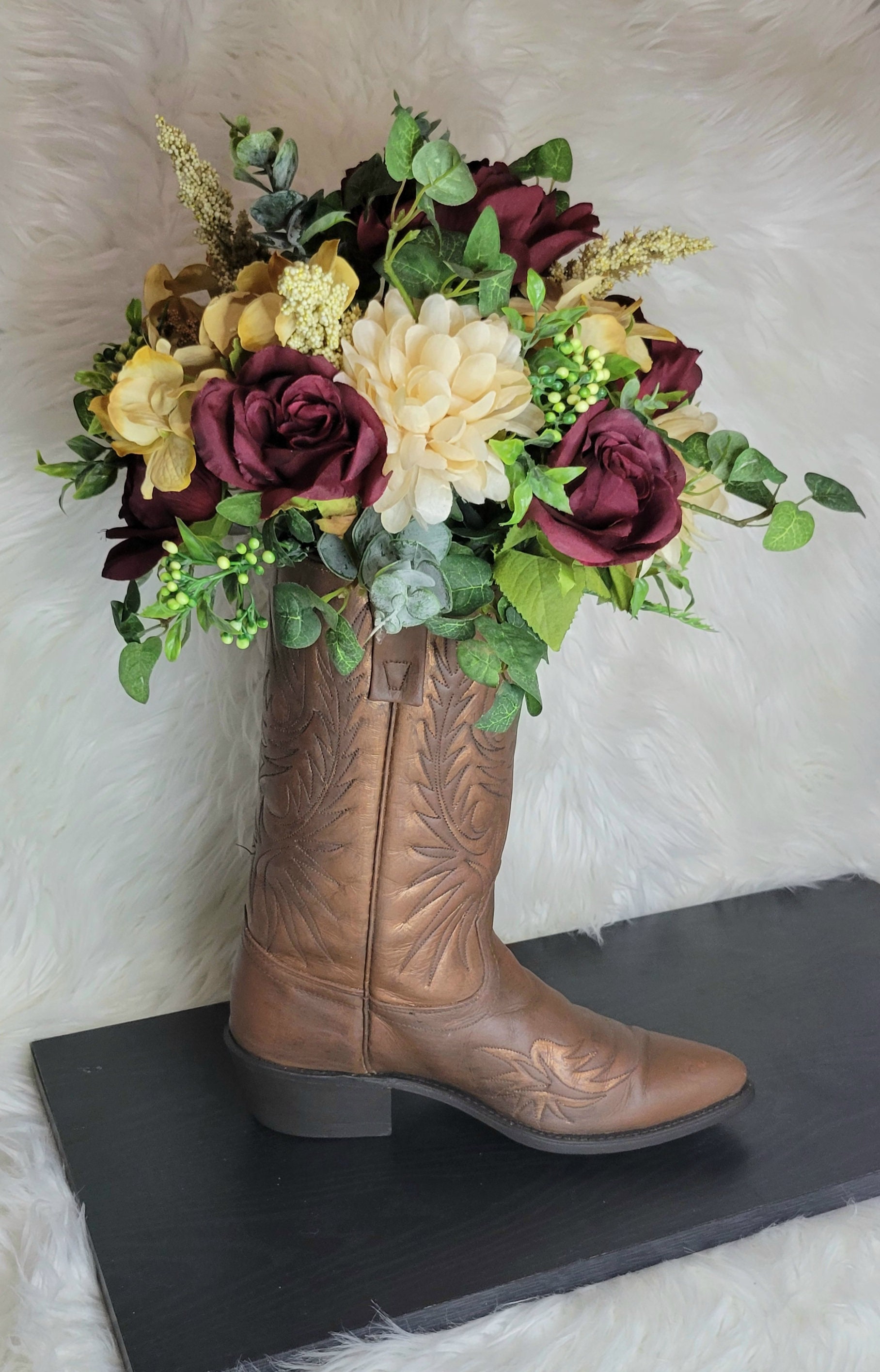 ACME Cowboy Boot Flower Arrangement, Country Wedding, Centerpiece ...