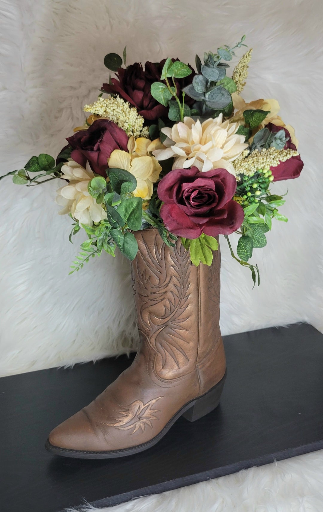 ACME Cowboy Boot Flower Arrangement, Country Wedding, Centerpiece ...