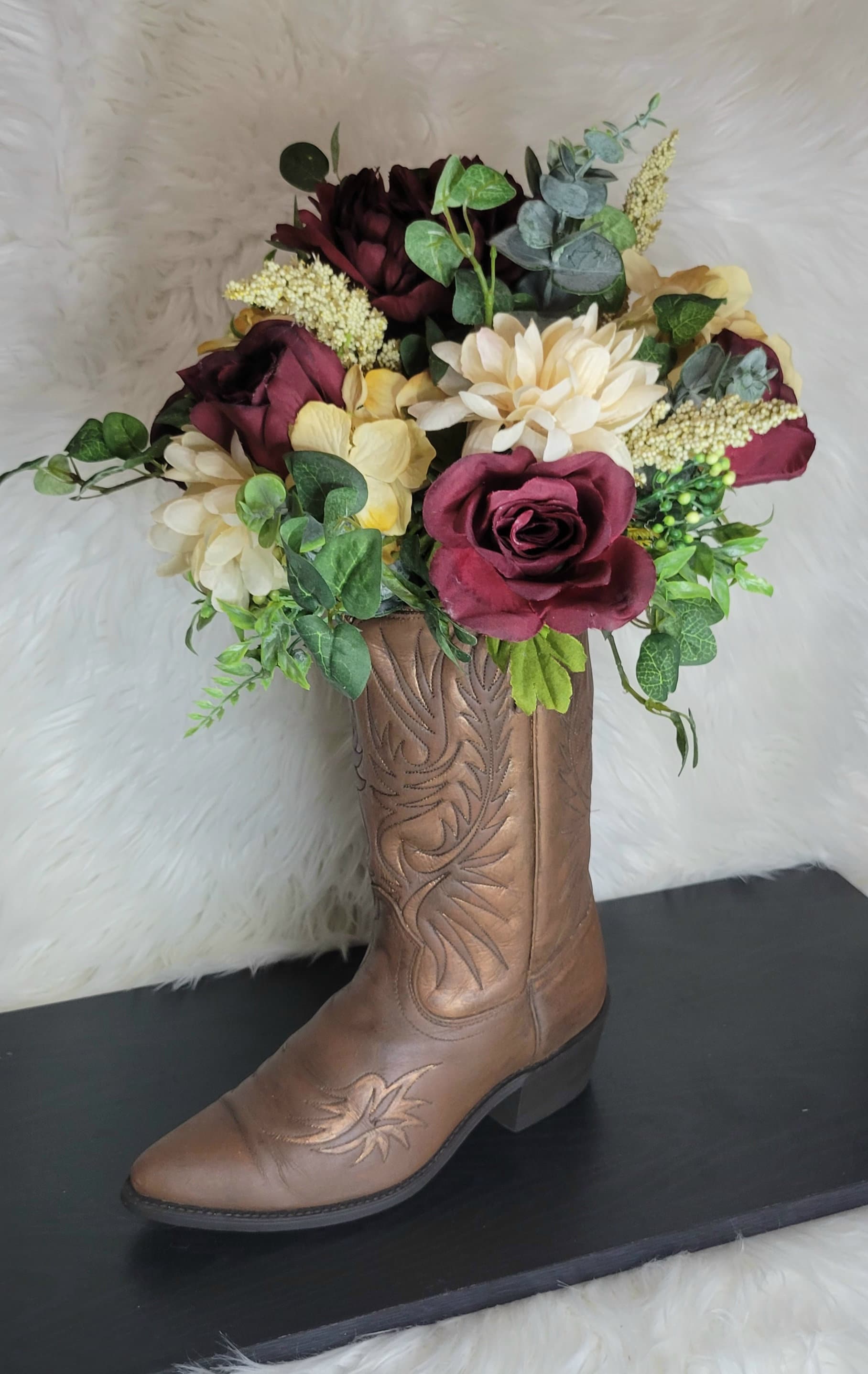 ACME Cowboy Boot Flower Arrangement, Country Wedding, Centerpiece ...