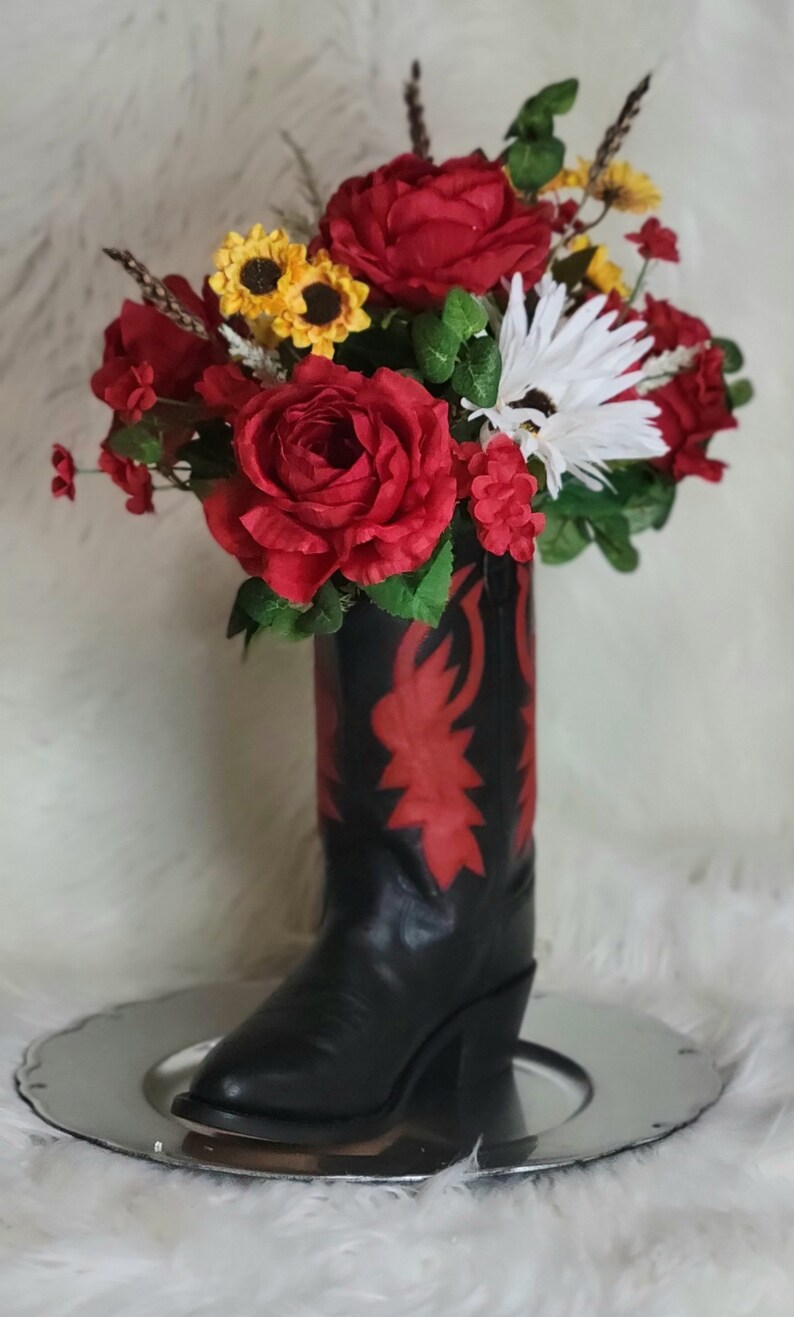 Cowboy Boot Flower Arrangement, Cowboy Centerpiece, Cowboy Party ...