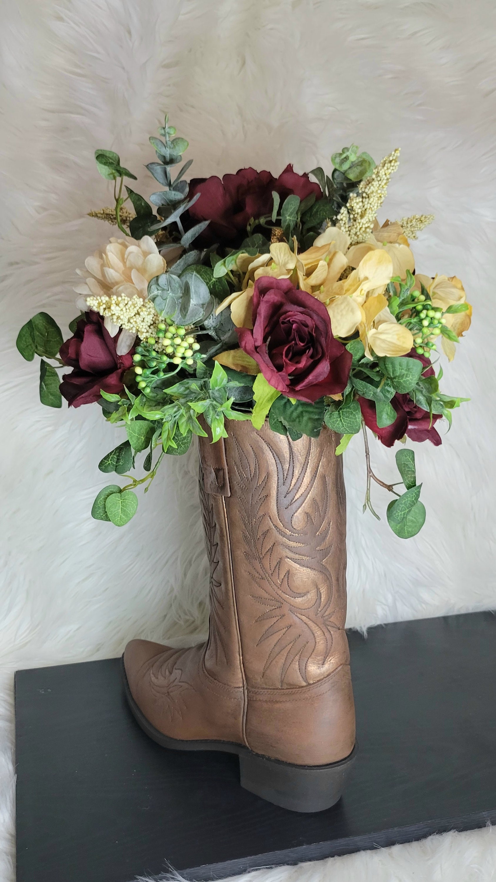 ACME Cowboy Boot Flower Arrangement, Country Wedding, Centerpiece ...