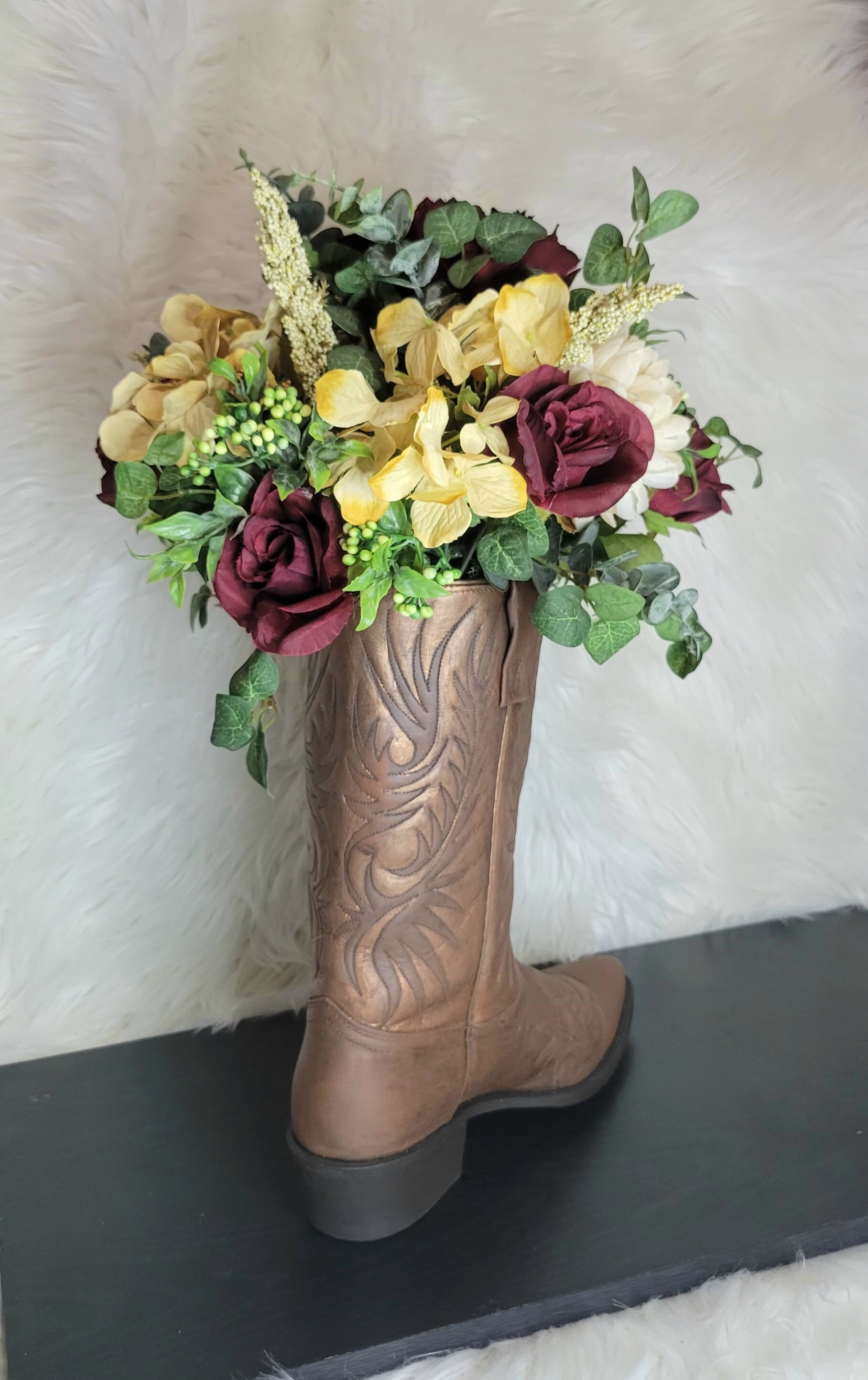 ACME Cowboy Boot Flower Arrangement, Country Wedding, Centerpiece ...