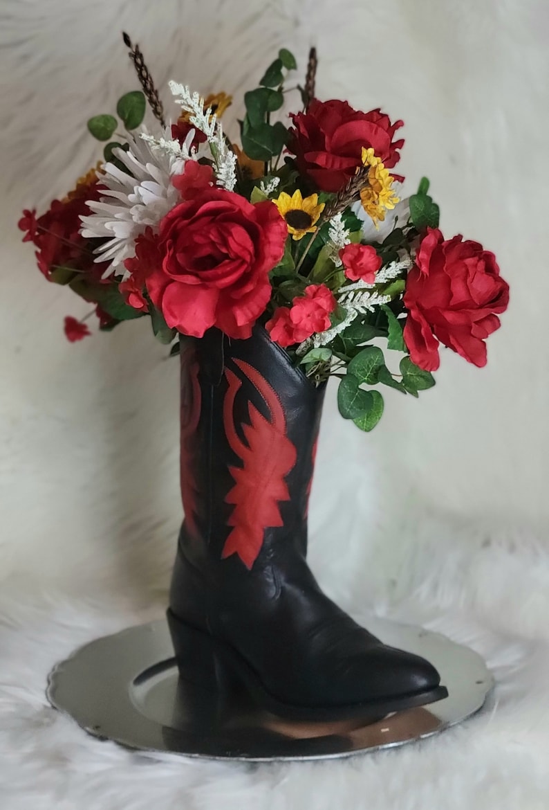 Cowboy Boot Flower Arrangement, Cowboy Centerpiece, Cowboy Party ...