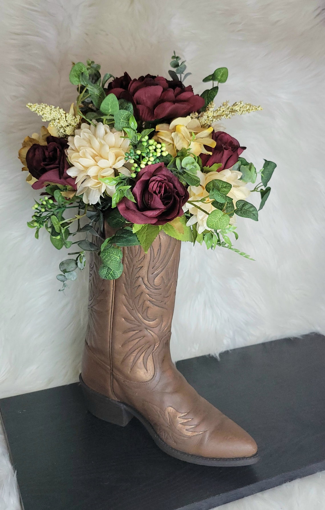ACME Cowboy Boot Flower Arrangement, Country Wedding, Centerpiece ...