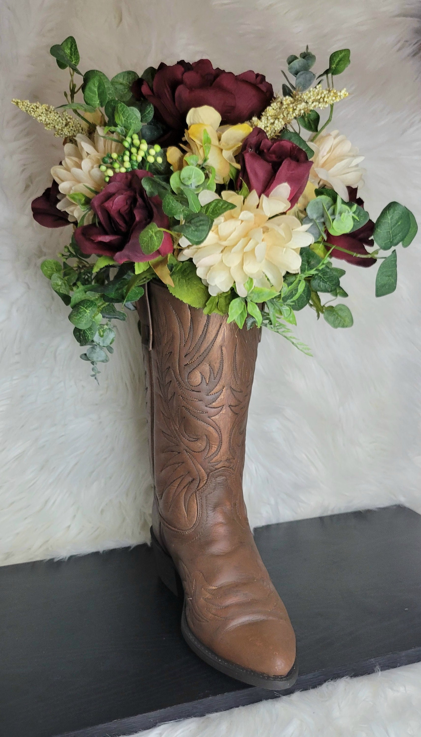 ACME Cowboy Boot Flower Arrangement, Country Wedding, Centerpiece ...