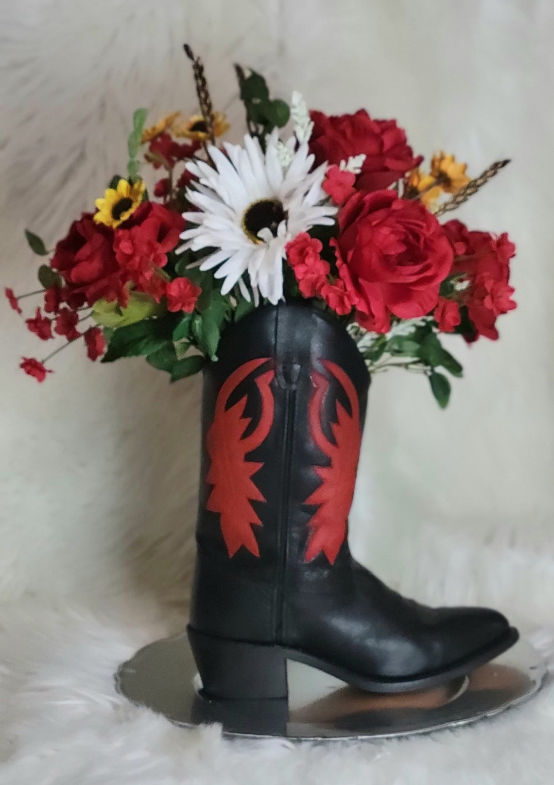 Cowboy Boot Flower Arrangement, Cowboy Centerpiece, Cowboy Party ...