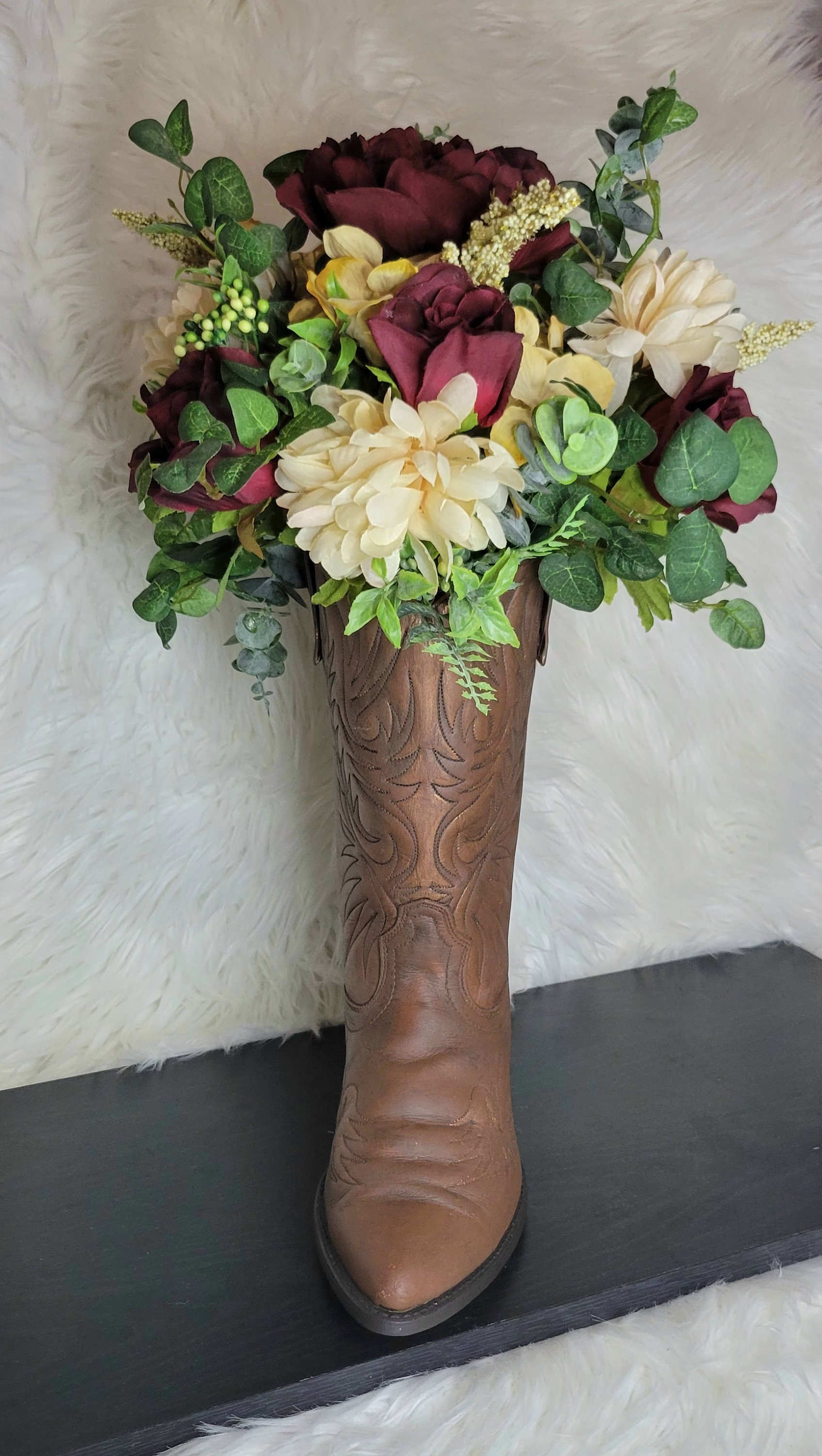 ACME Cowboy Boot Flower Arrangement, Country Wedding, Centerpiece ...