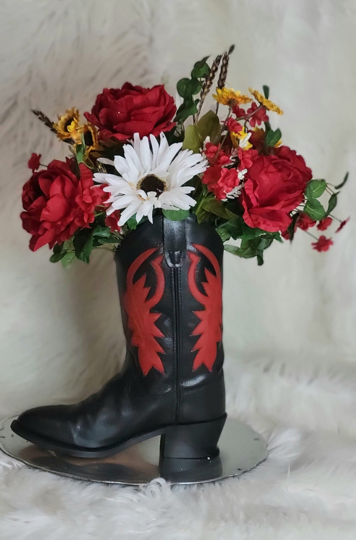 Cowboy Boot Flower Arrangement, Cowboy Centerpiece, Cowboy Party ...