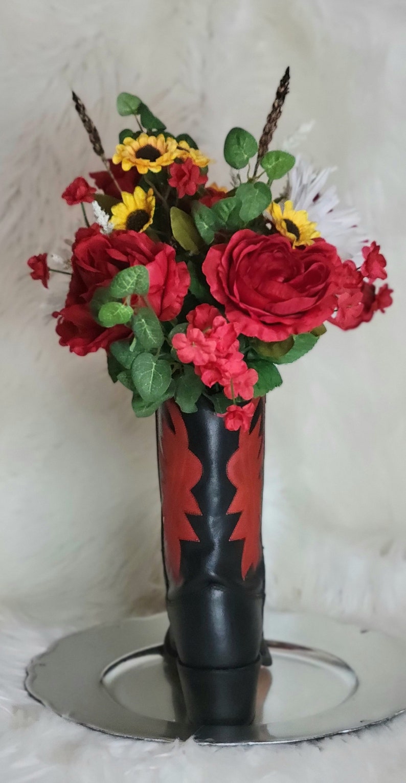 Cowboy Boot Flower Arrangement, Cowboy Centerpiece, Cowboy Party ...