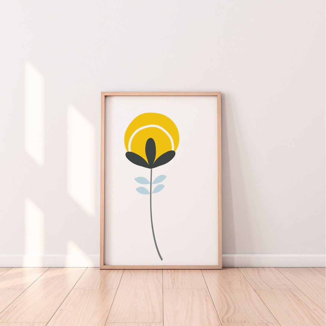 Scandinavian Inspired Flower Print, Floral Design, Nordic Print ...