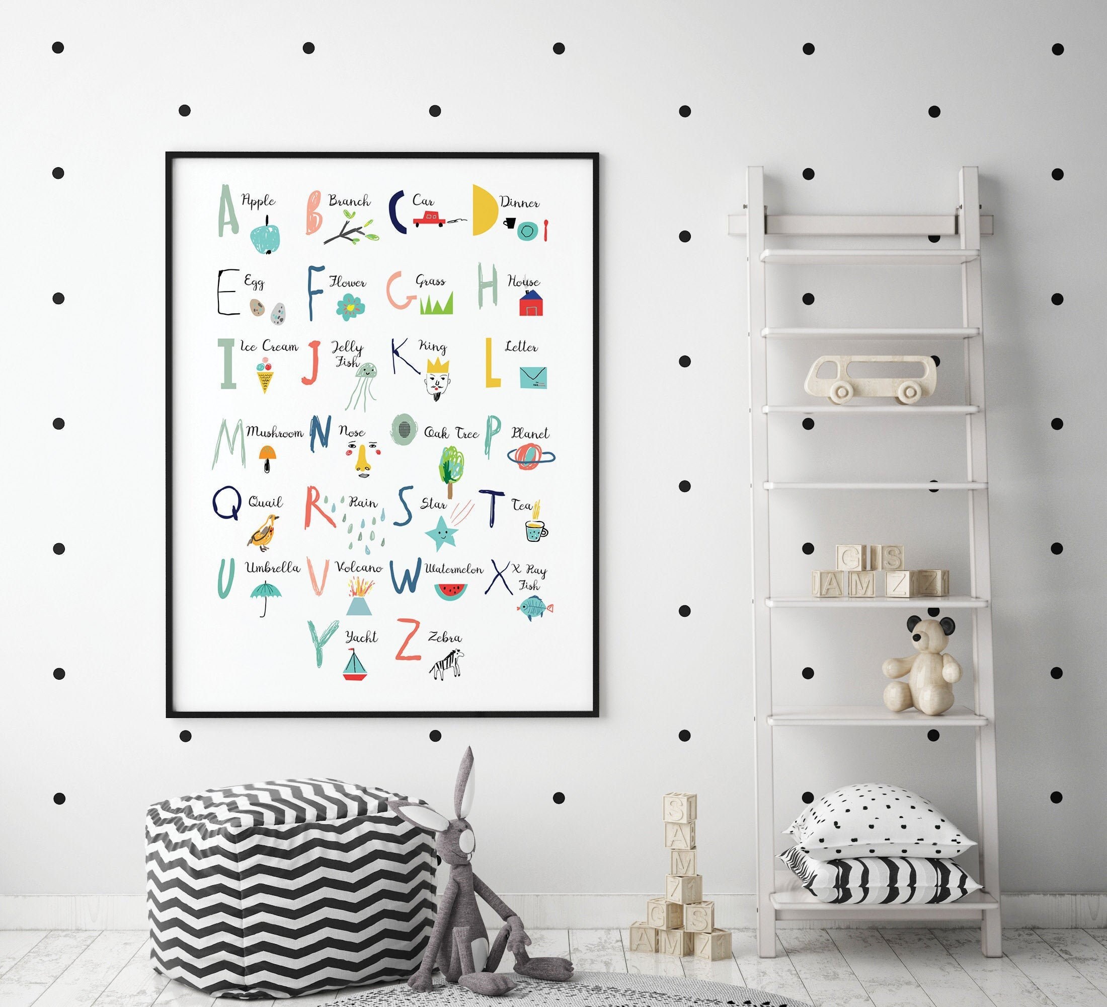 Alphabet Print, Nursery Print, Children's Wall Art, Nursery Decor ...