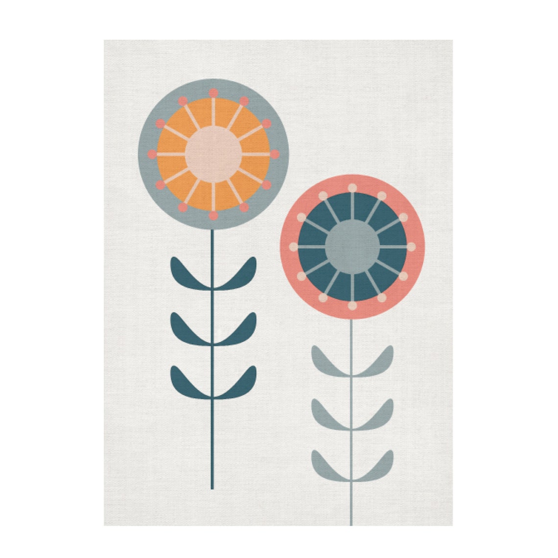 Scandinavian Inspired Flower Print Floral Design Nordic - Etsy UK