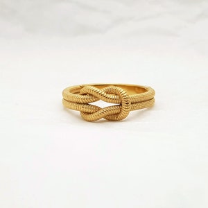 14k 18k Gold Rope Knot Ring Mens Womens Ring Gold Gold Ring - Etsy