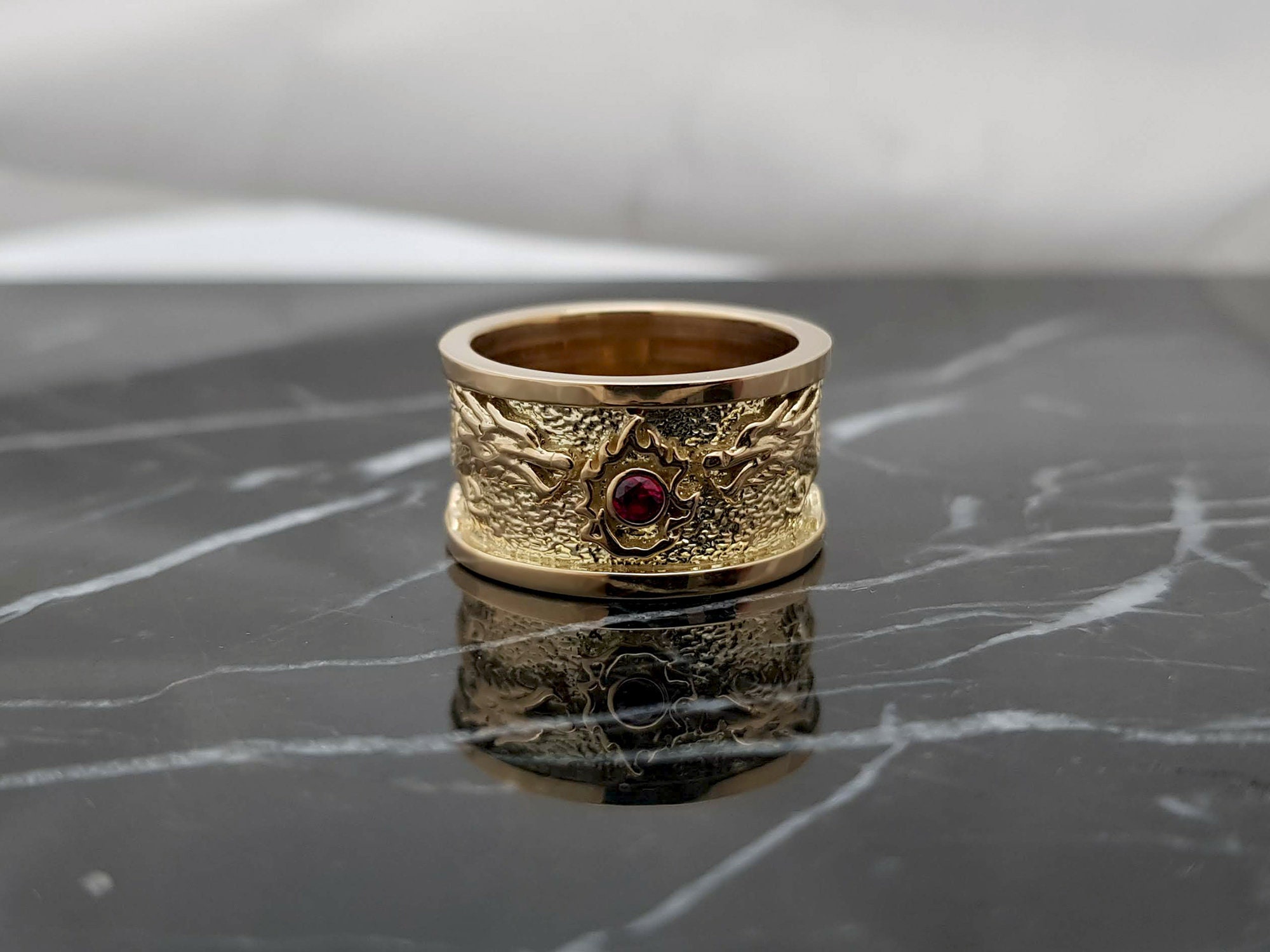 18k 14k Gold Dragon Ring Men Mens Ring Gold Gold Ring Men - Etsy