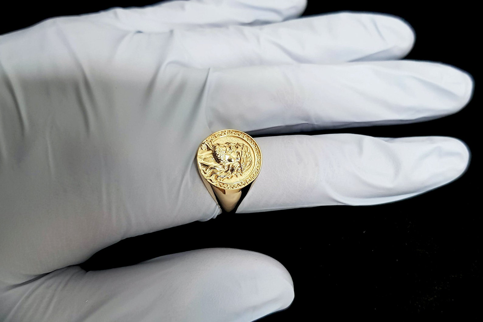 18k 14k Gold Jesus Ring Mens Ring Gold Catholic Gold Ring - Etsy