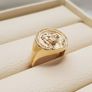 18k 14k Gold Jesus Ring, Mens Ring Gold, Catholic Gold Ring Men - Etsy