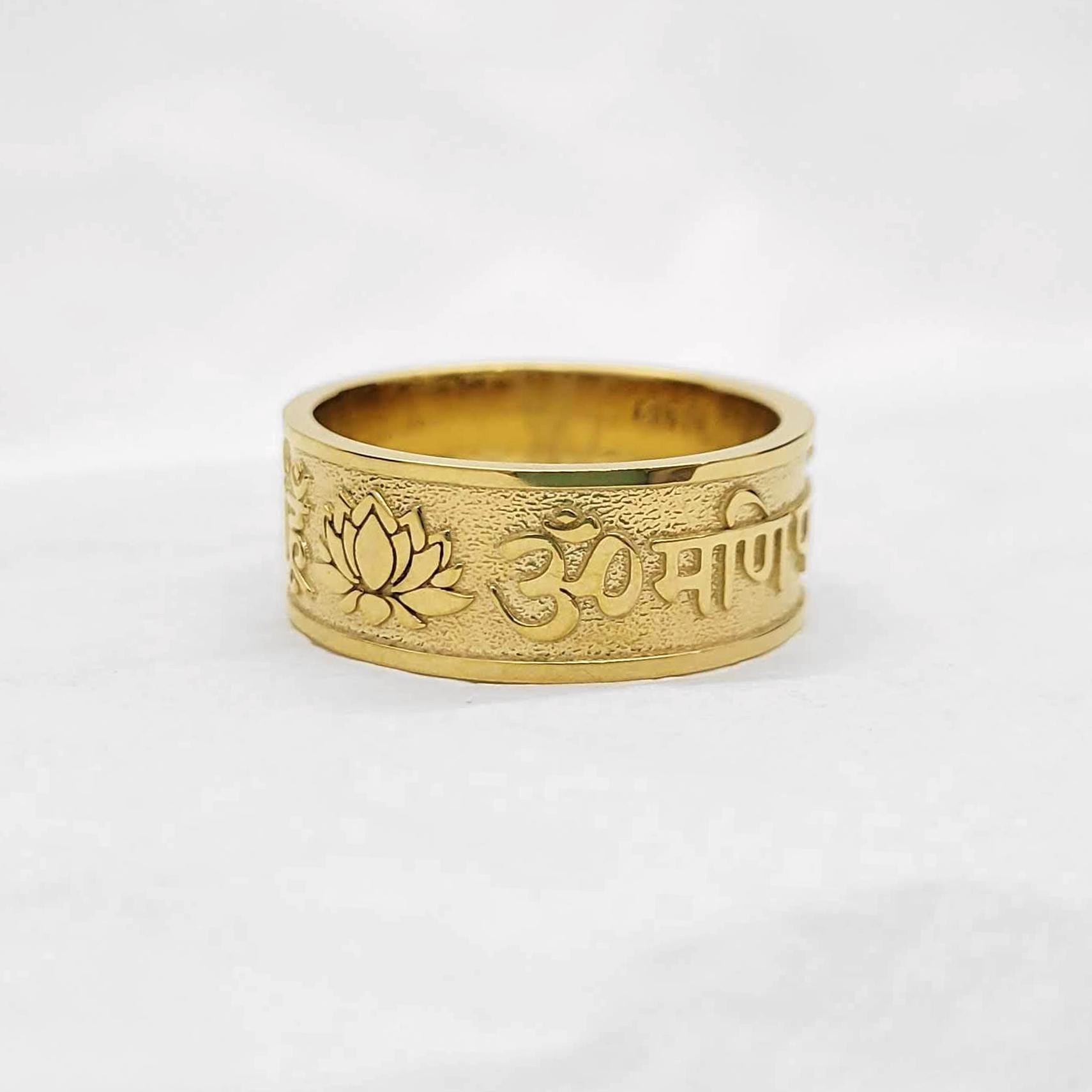 14k 18k Gold Om Mani Padme Hum Ring for Men and Women - Etsy