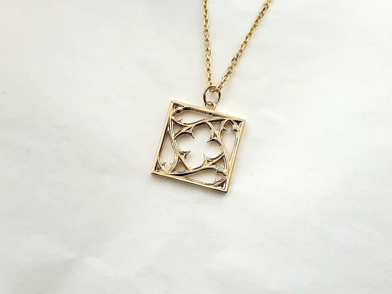 18k 14k Gold Gothic Clover Necklace Women Men Clover Pendant - Etsy