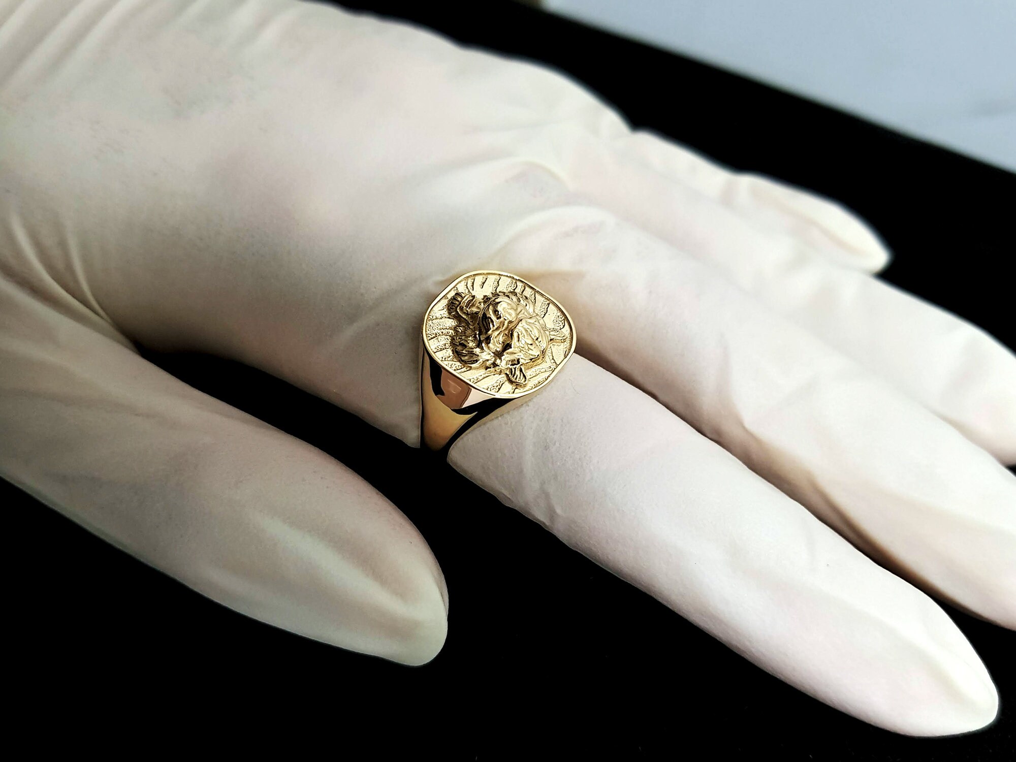 18k 14k Gold Tiger Ring Men Gold Ring Men Mens Ring Gold - Etsy Canada