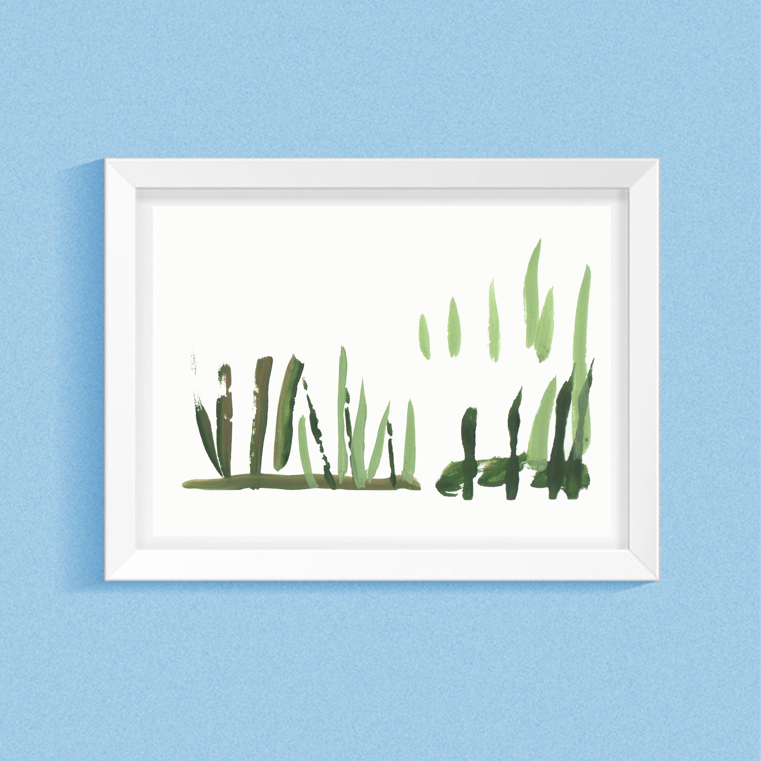 Green Grass Print DIGITAL DOWNLOAD Floral Watercolor Wall - Etsy