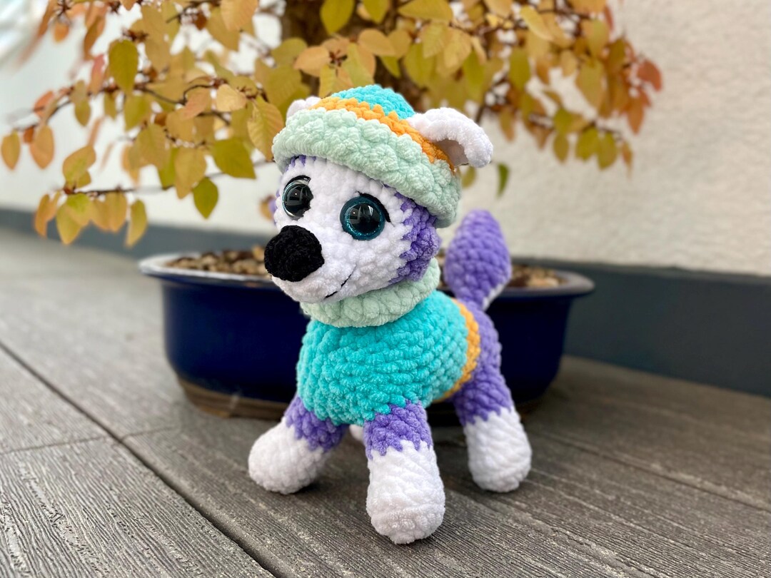 Amigurumi Superhero Dog Everest Inspired With White Paws Patrolling ...