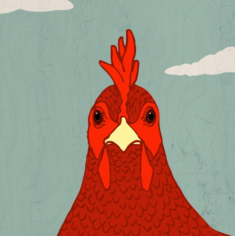Rhode Island Red Hen - Unframed - Etsy