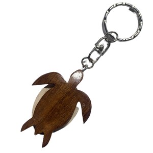 Da Hawaiian Store Wood Honu Turtle Key Chain With Handpainted Flower ...