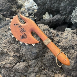 Hawaiian Store Handcarved Wood Polynesian War Axe Club Decorative Replica - Etsy