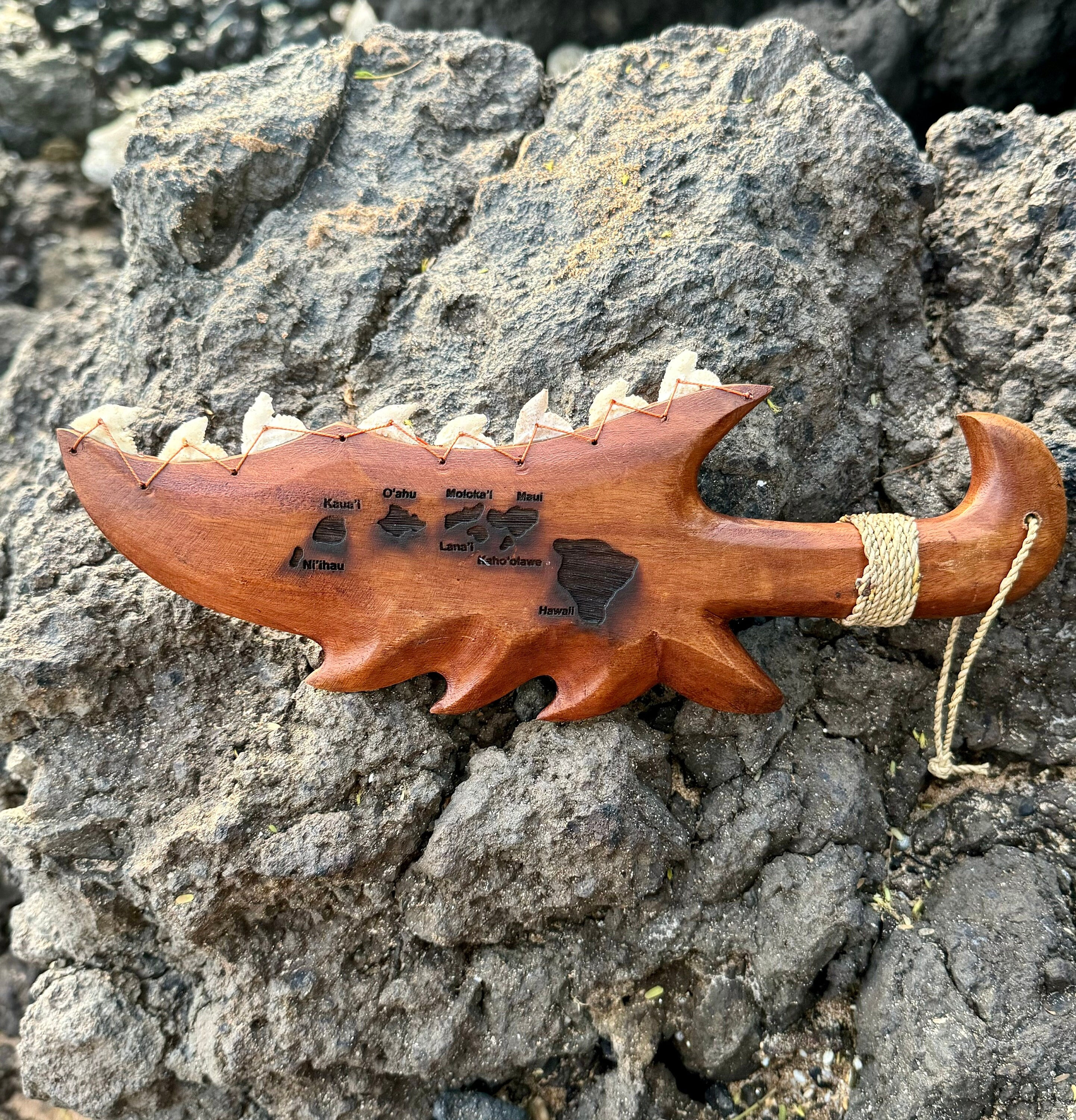 Hawaiian Store Handcarved Wood Polynesian Short Pahoa Spear Knife ...