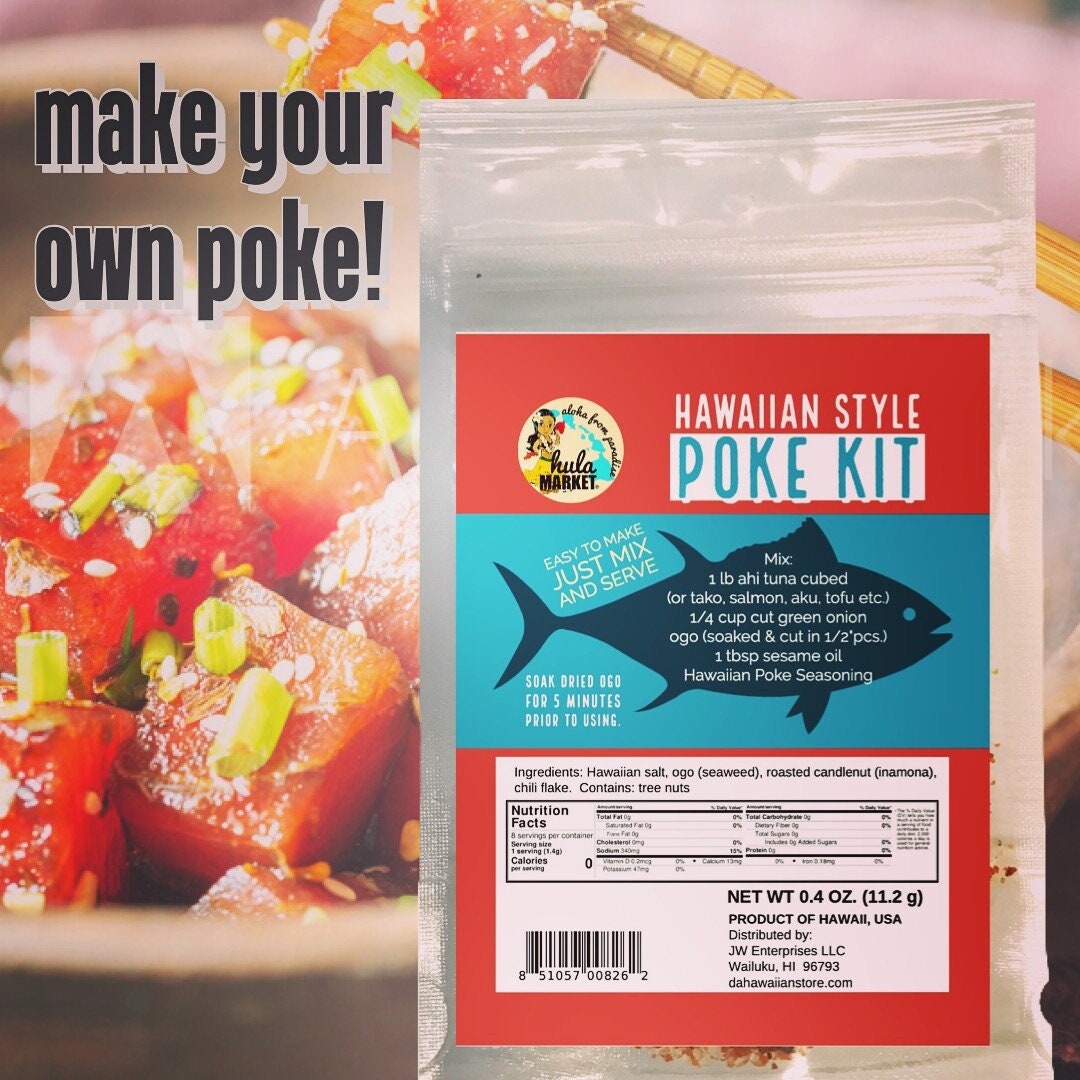 Hula Market Hawaiian Poke Kit With Seasoning Mix and Dried Ogo - Etsy