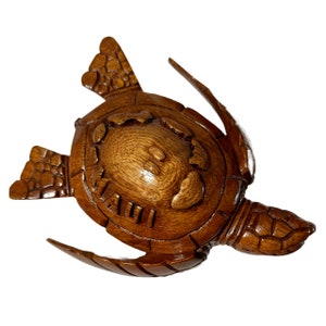Da Hawaiian Store Hand-carved Wood Honu Turtle Featuring Maui and ...