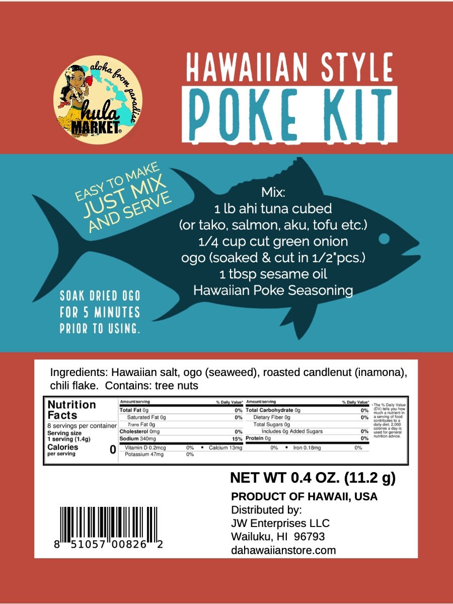 Hula Market Hawaiian Poke Kit With Seasoning Mix and Dried Ogo - Etsy