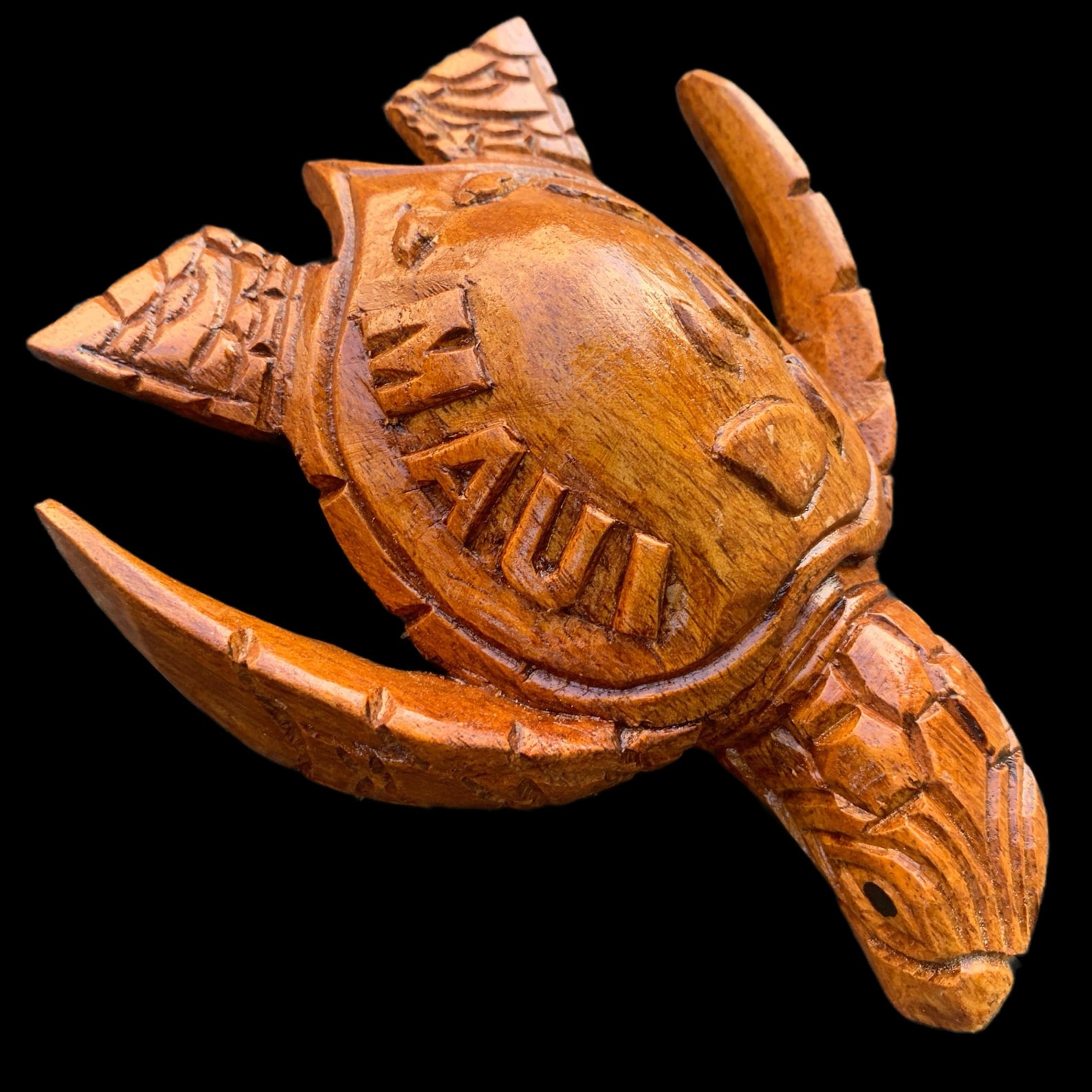 Da Hawaiian Store Hand-carved Wood Honu Turtle Featuring Maui and ...