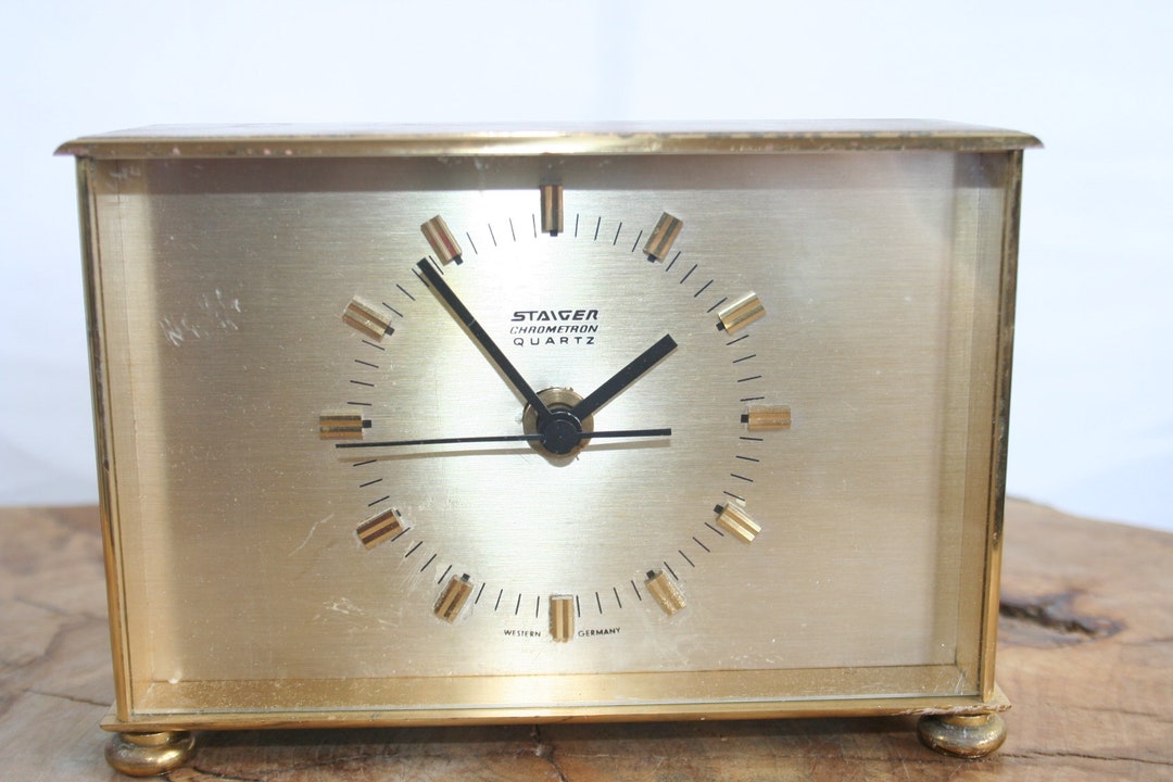 Vintage Staiger Chrometron Quartz Brass Clock - Etsy