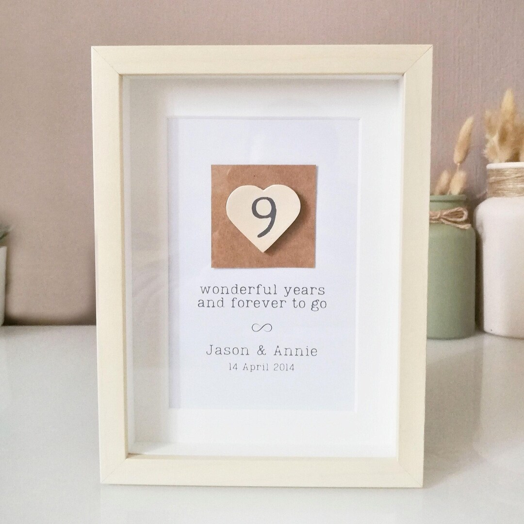 9th Anniversary Gift for Wife 9 Years Pottery Heart Husband ...