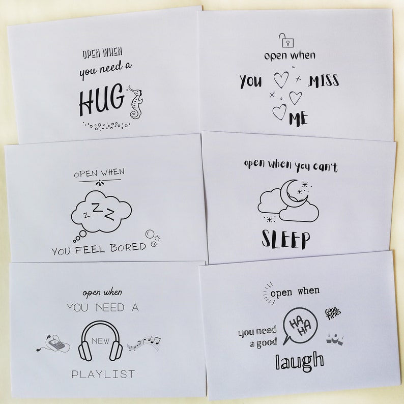 Open When Letters PDF PRINTABLE FILE Envelopes Boyfriend | Etsy Canada