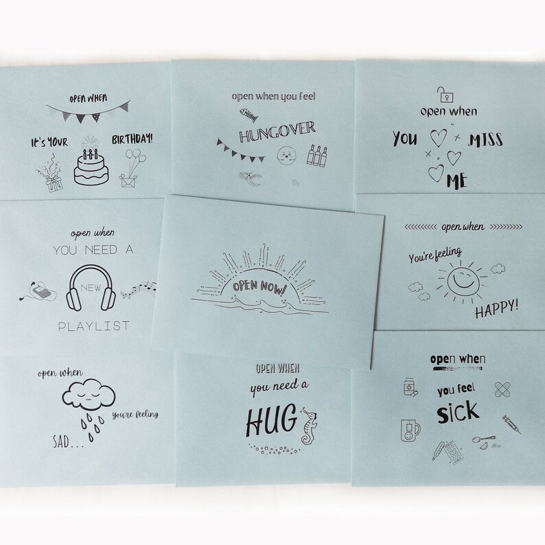 Open When Letters PDF PRINTABLE FILE Envelopes Boyfriend | Etsy Canada