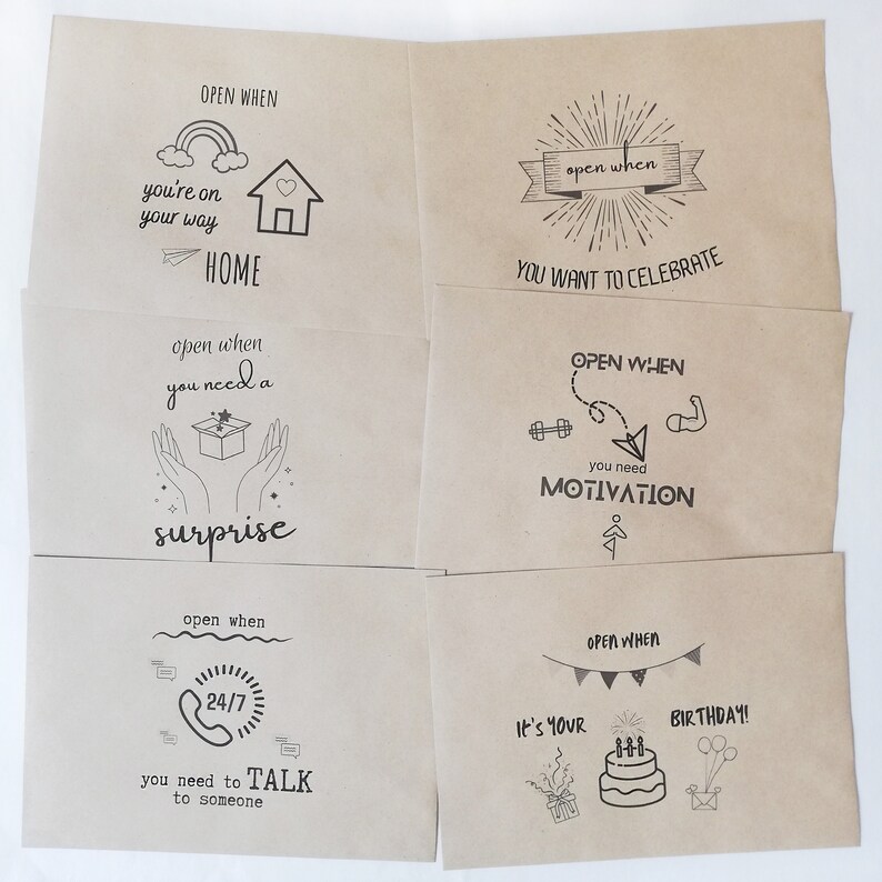 Open When Letters PDF PRINTABLE FILE Envelopes Boyfriend | Etsy Canada