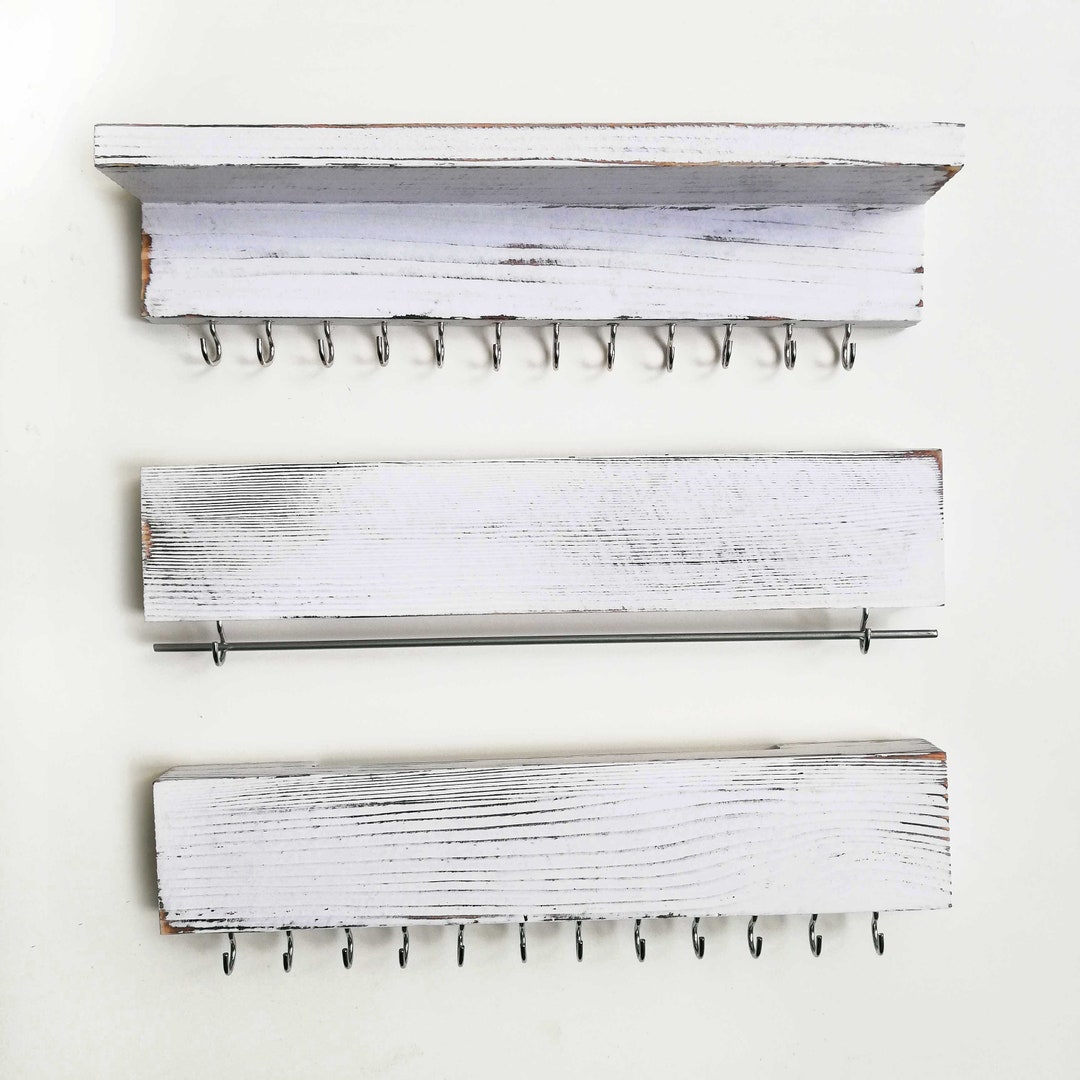 Necklace Holder Wall Mount Chain Jewelry Storage Earring Hanger Jewlery ...