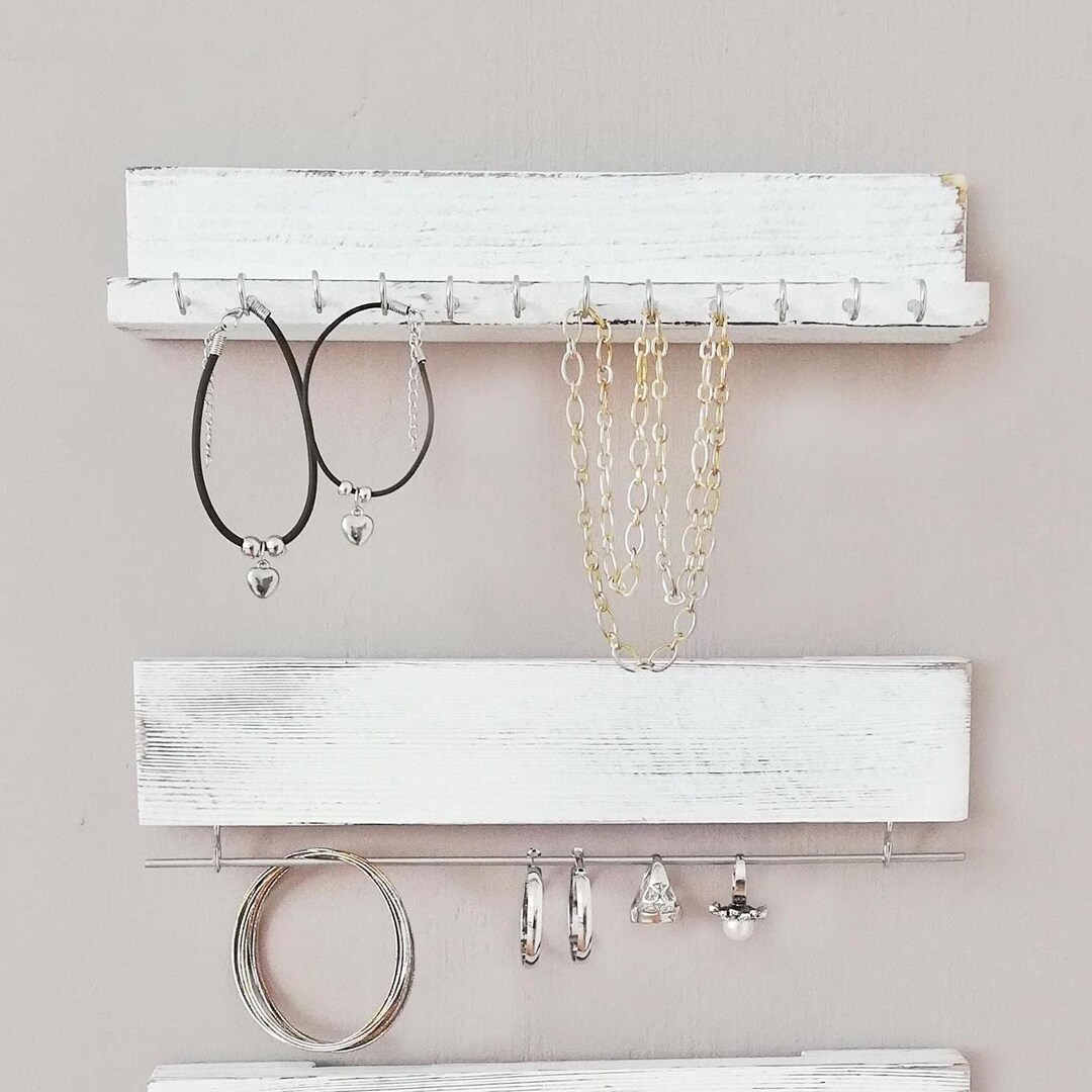 Necklace Holder Wall Mount Chain Jewelry Storage Organizer Earring ...