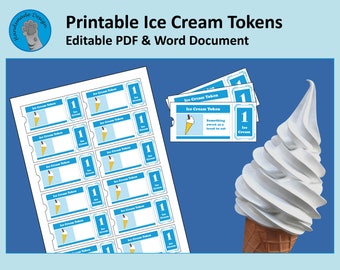 Ice Cream Ticket Template - Etsy Israel