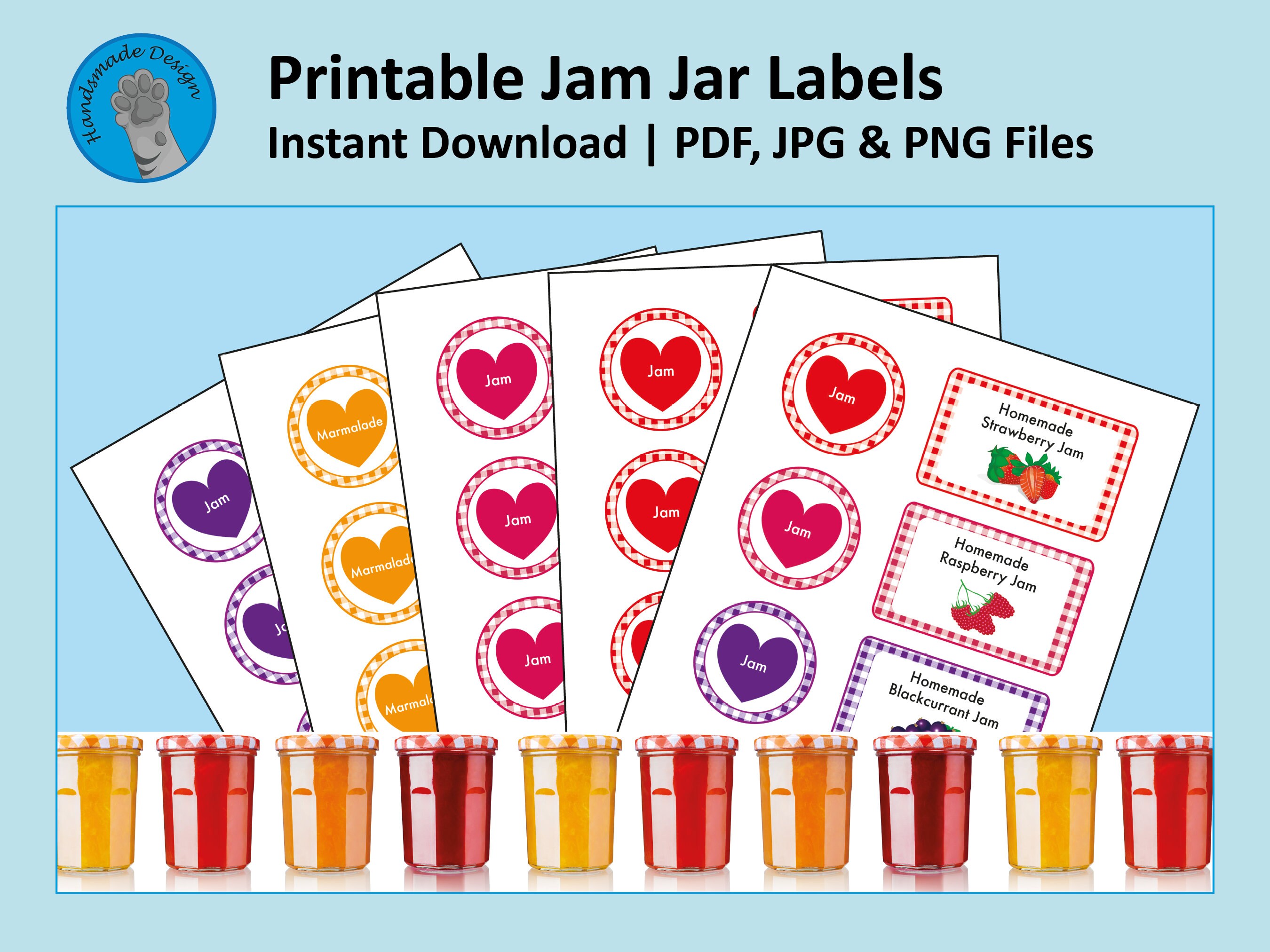 Printable Jam Jar Labels Instant Download Strawberry Jam - Etsy UK
