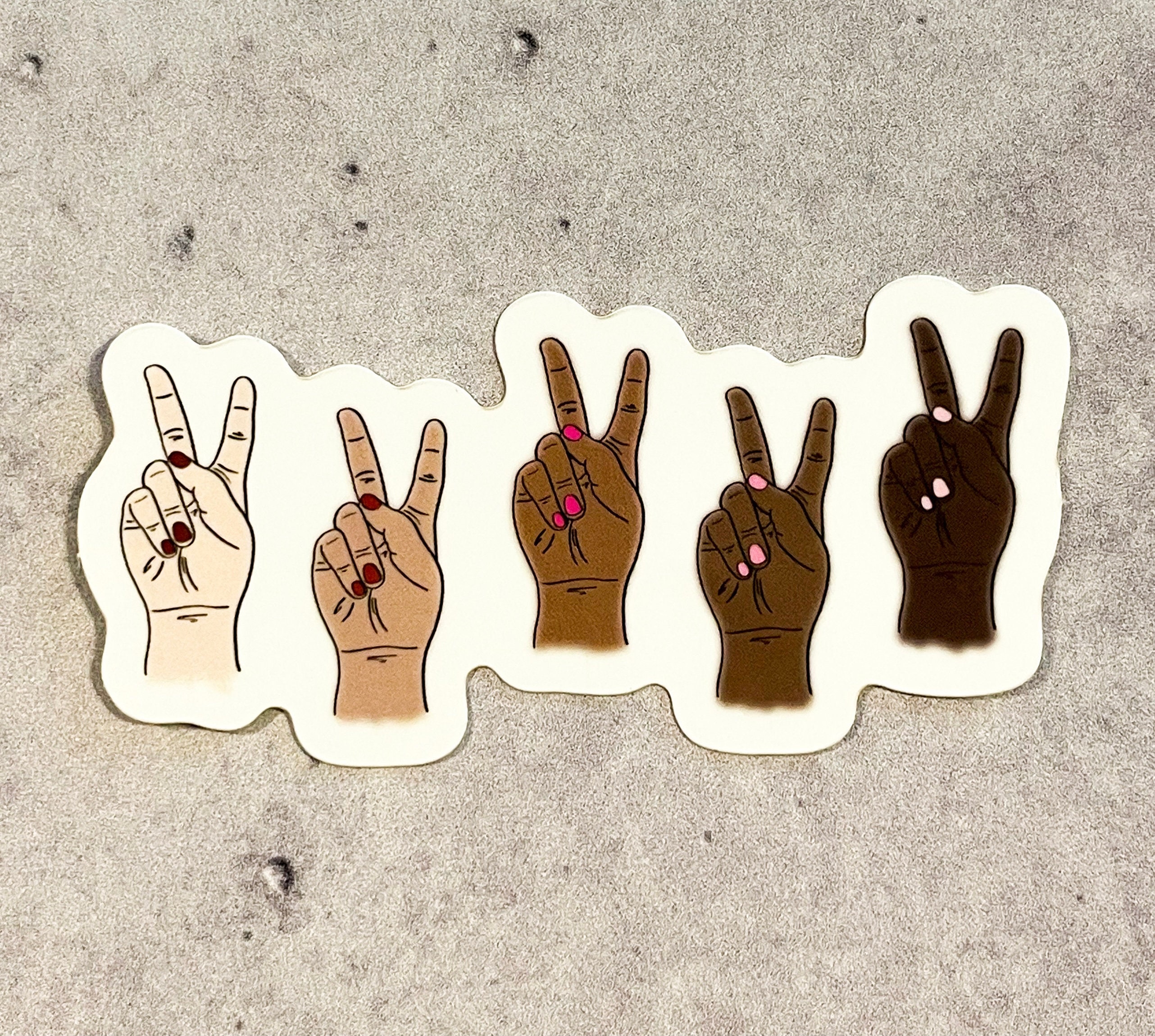 Peace Hands Sticker Racial Equality Feminist Laptop - Etsy