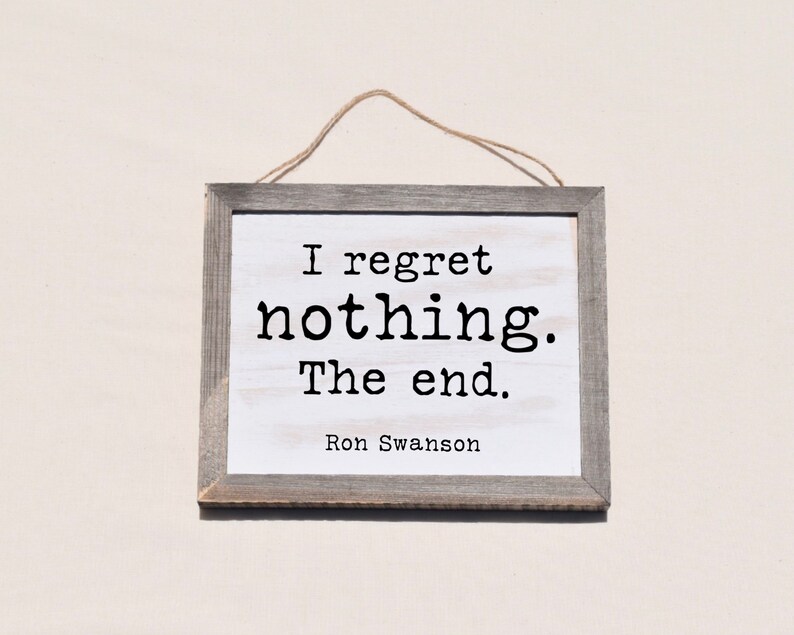 Ron Swanson I Regret Nothing Collection Parks & Rec | Etsy