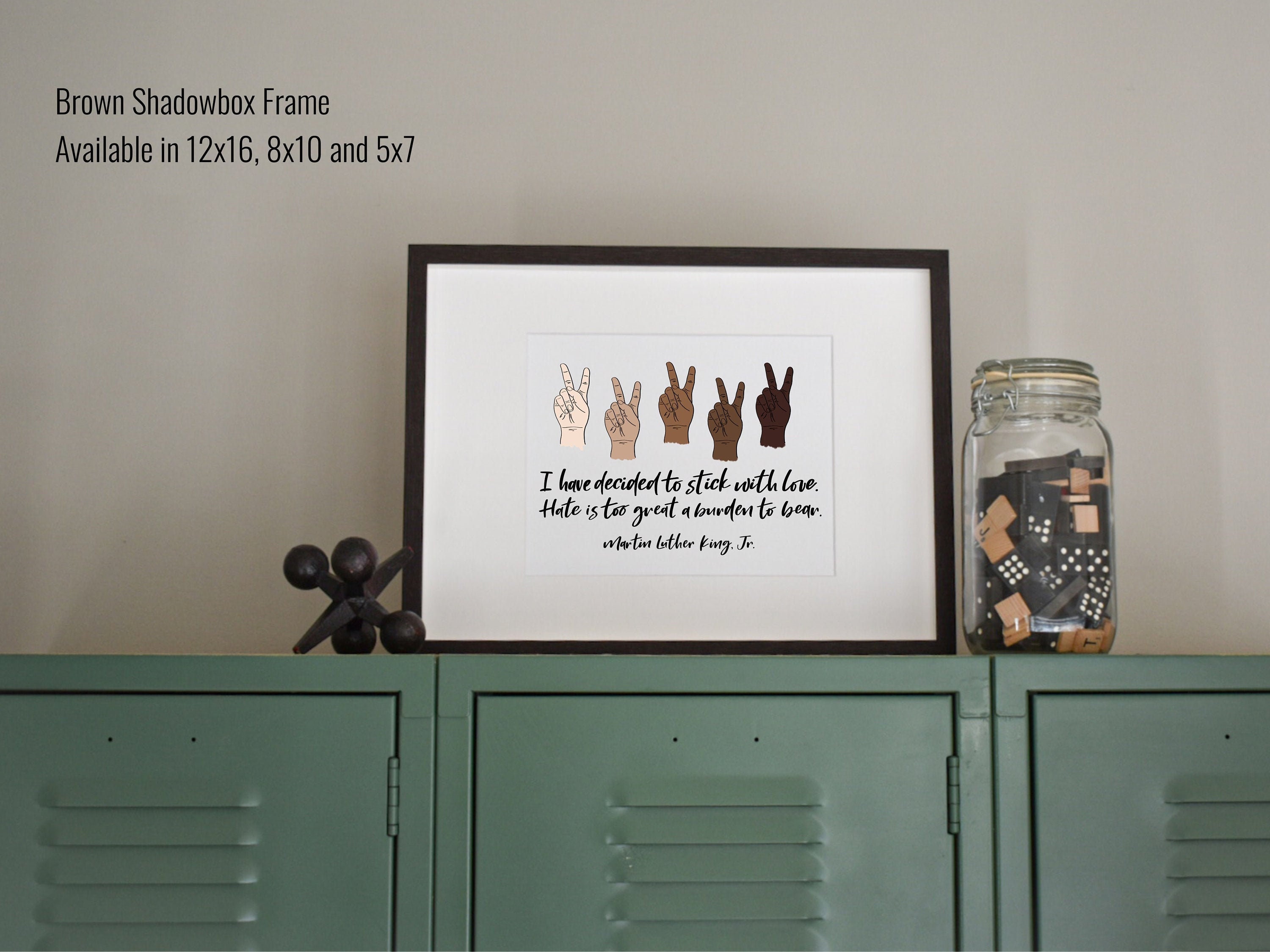 MLK Jr. Quote | Home Decor | Wall Art | Racial Equality | Peace Hands ...