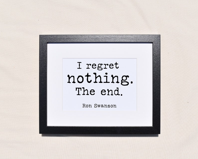 Ron Swanson I Regret Nothing Collection Parks & Rec | Etsy