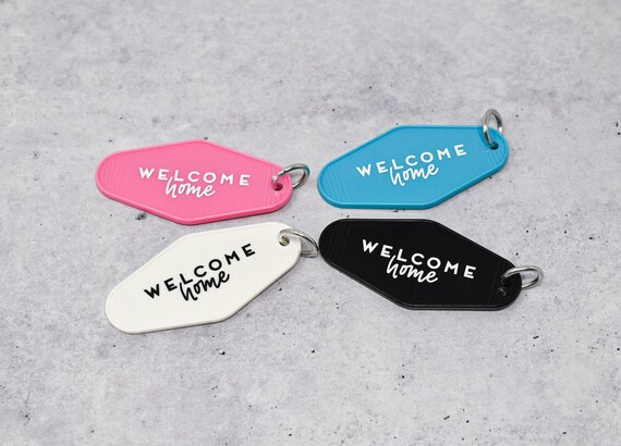 Welcome Home Vintage Motel-Style Key Tag Key Tag | Etsy
