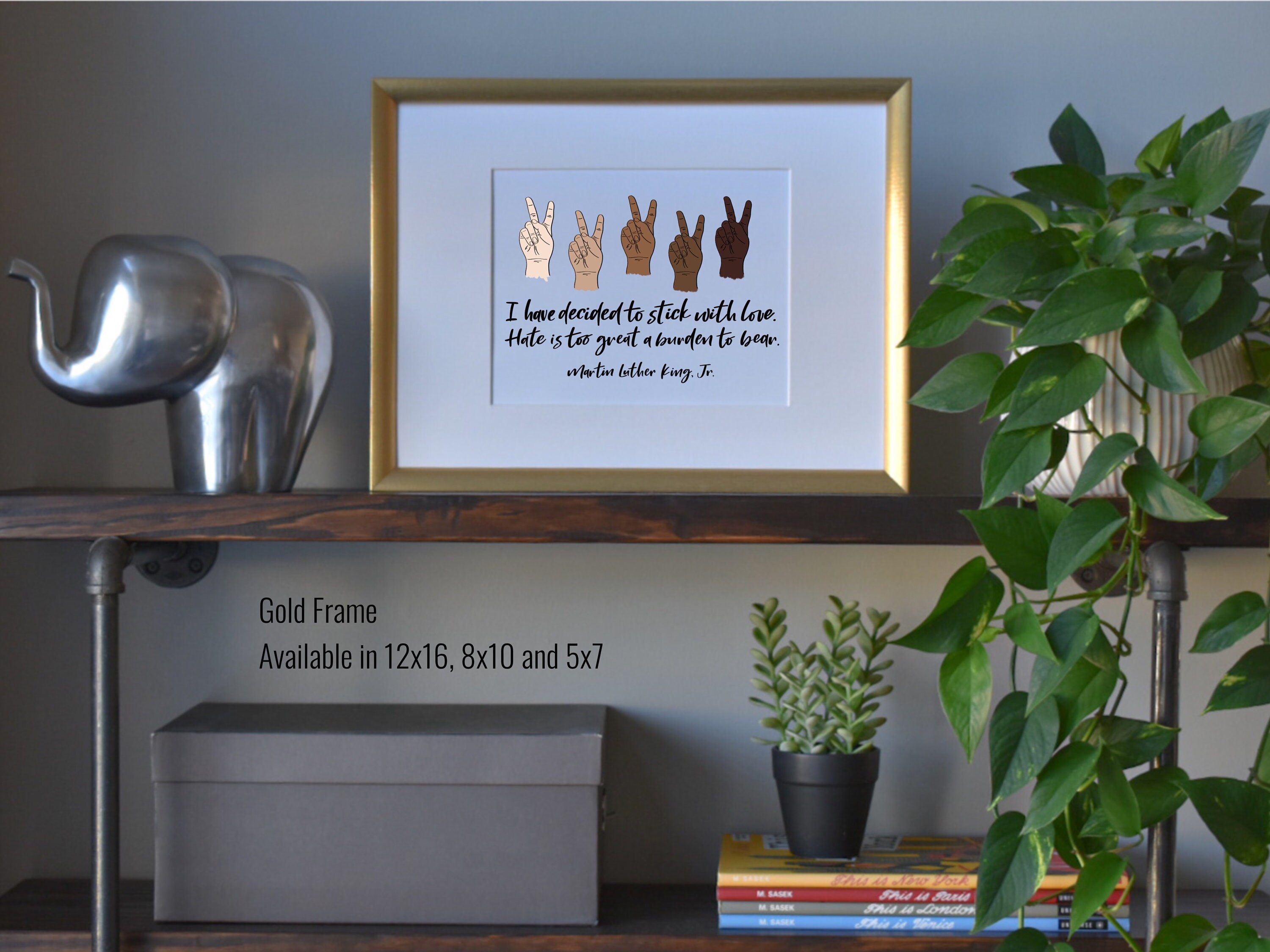 MLK Jr. Quote | Home Decor | Wall Art | Racial Equality | Peace Hands ...